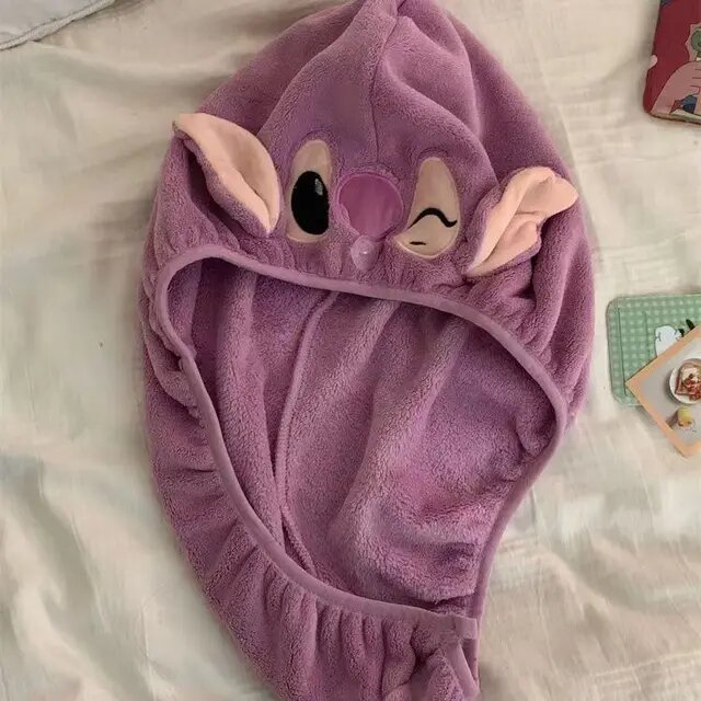 Полотенце для лица «Стич», аниме, Дисней, милый, с рисунком Стича, шапочка для сушки волос, полотенце, мультяшное, мягкое, женское, для девочек, полотенце для душа, подарки, игрушки