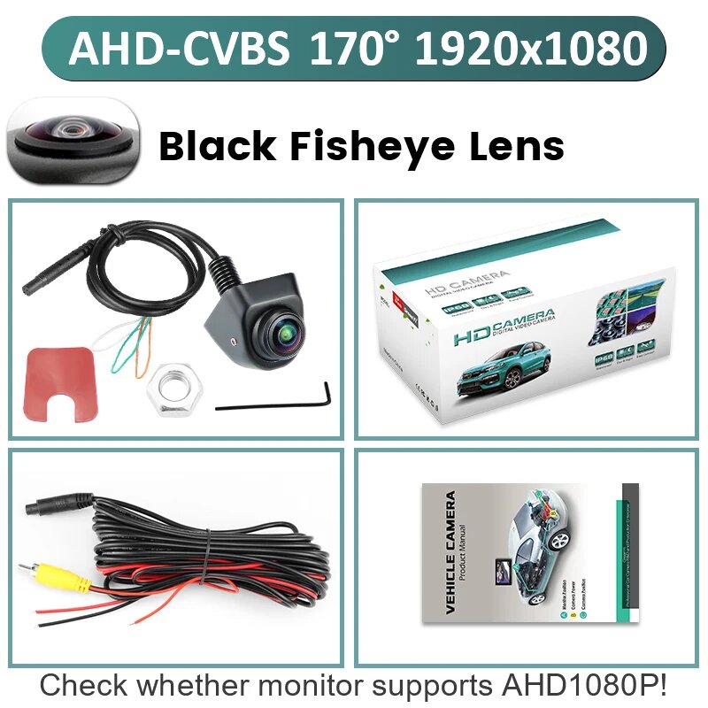 GreenYi ° Автомобильная камера заднего вида AHD, мини-боковая/передняя/задняя камера 3AC-1080P