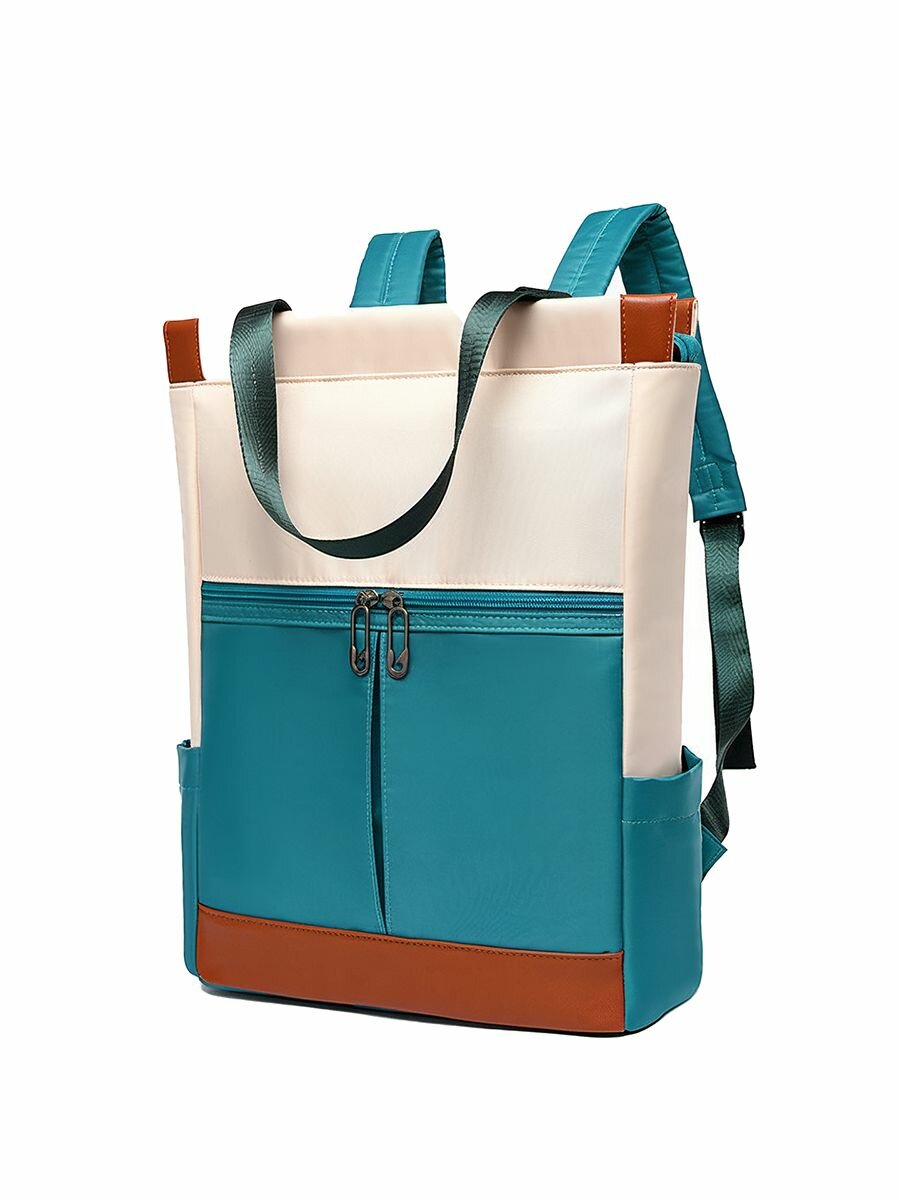 Повседневный городской рюкзак, для ноутбука, женский, оксфорд, бирюзовый/изумрудно-зеленый