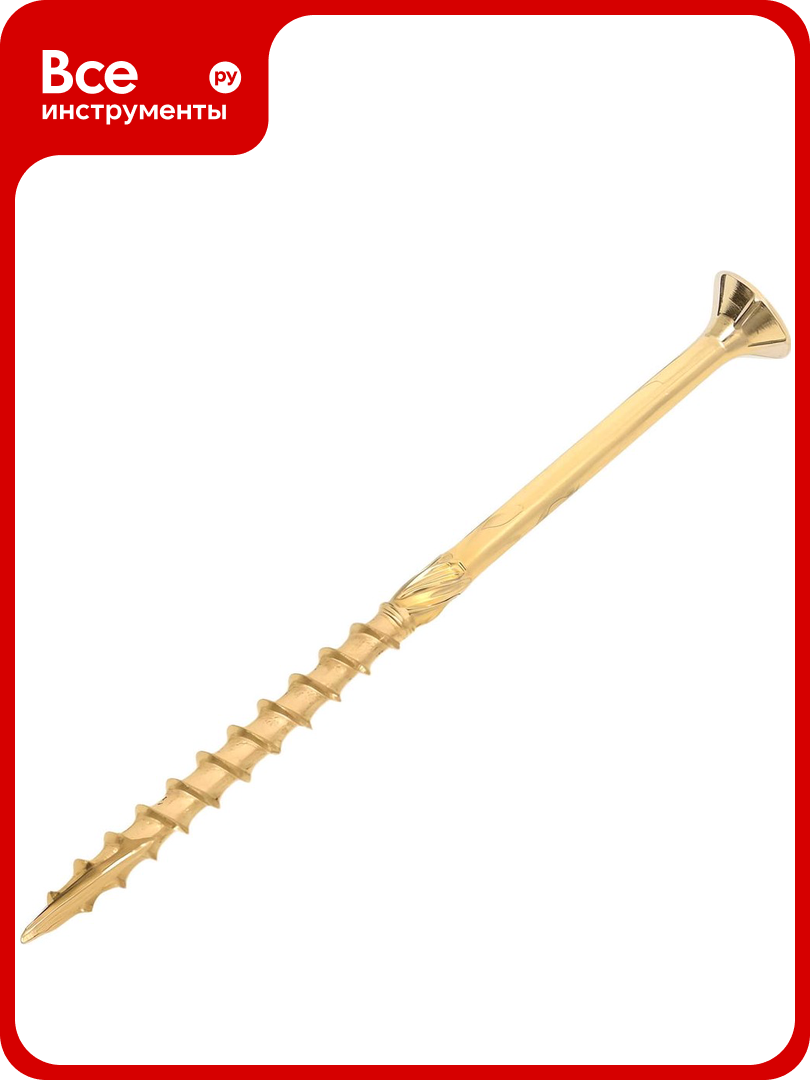 Конструкционный саморез Gigant желтый цинк 4x70 пот/г TORX 200 шт 123813