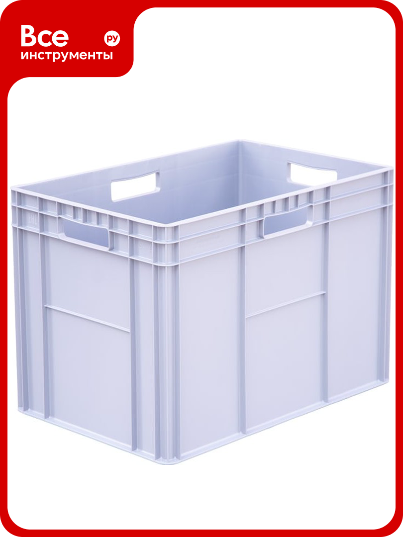 Полимерный ящик Тара. ру 600x400x420 мм, морозостойкие стенки сплошные, дно усиленное, 4 открытые
