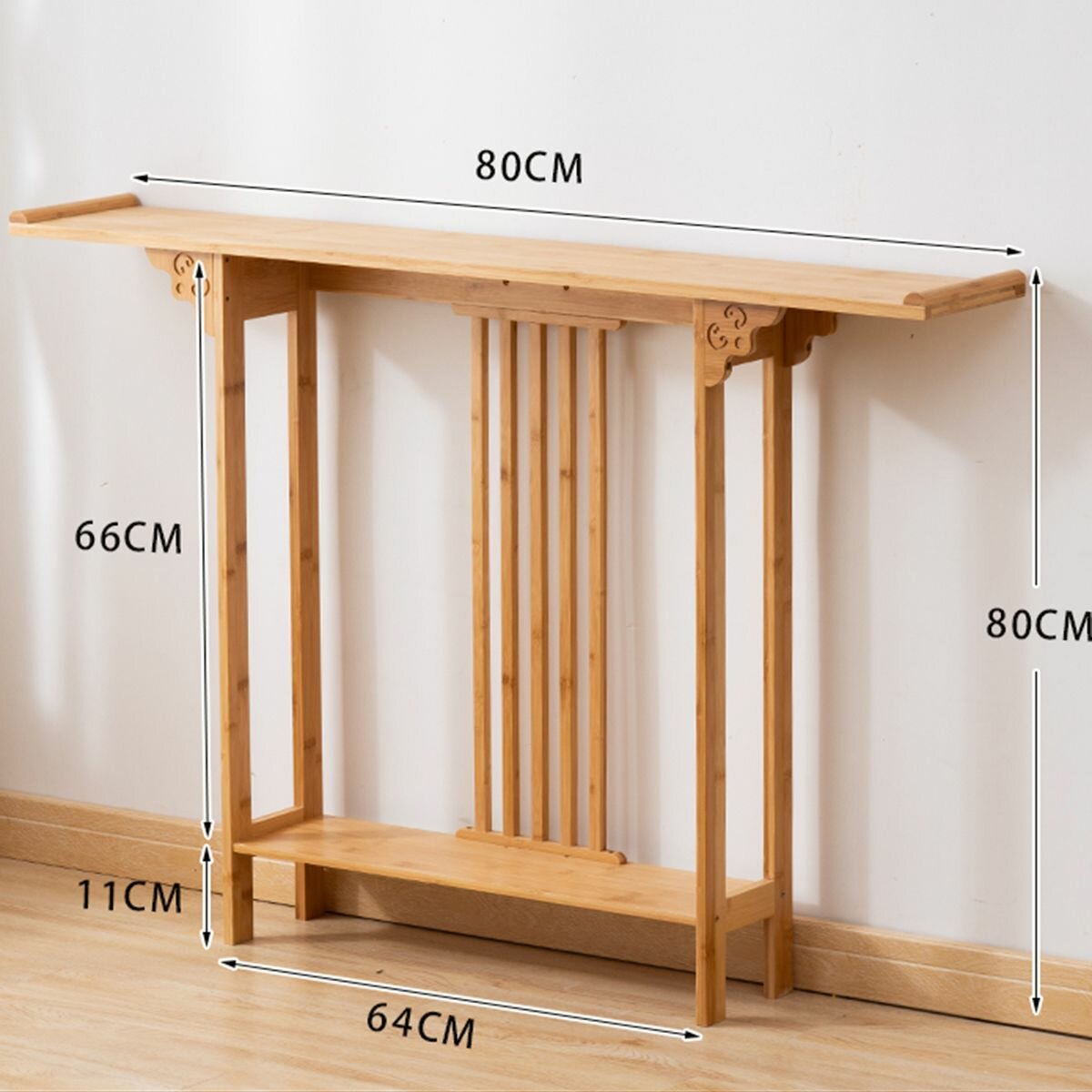 Новый стильный деревянный консольный стол для прихожей, высота 80 см，жёлтый