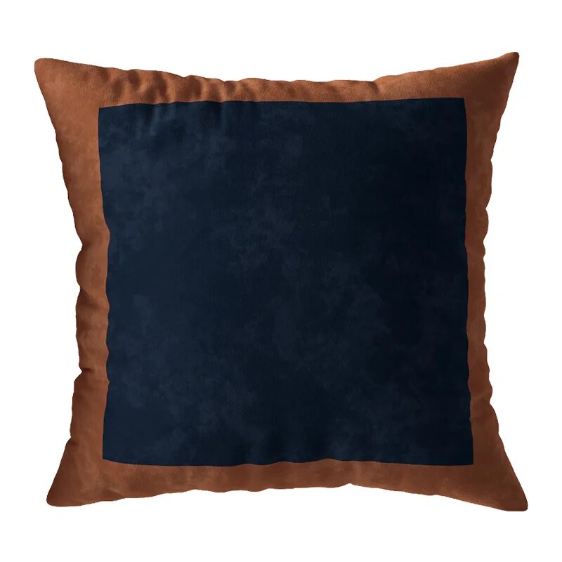 Декоративные наволочки с молниями, бархатный пэчворк для дивана-кровати, дивана, полосатая наволочка, свет, роскошное украшение для дома, 45x45cm(18 Inch), Темно-синий