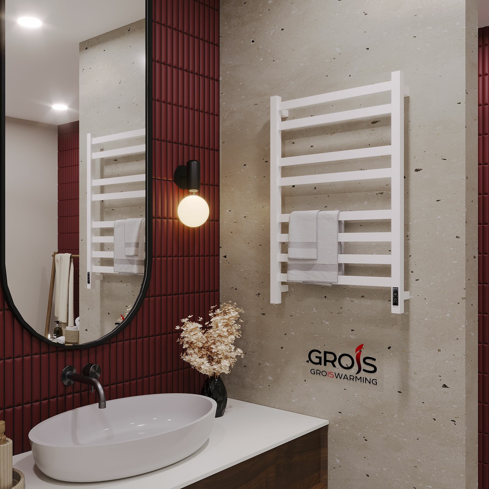 Полотенцесушитель электрический Бруно GR-122 500*800 П8 универсальный белый