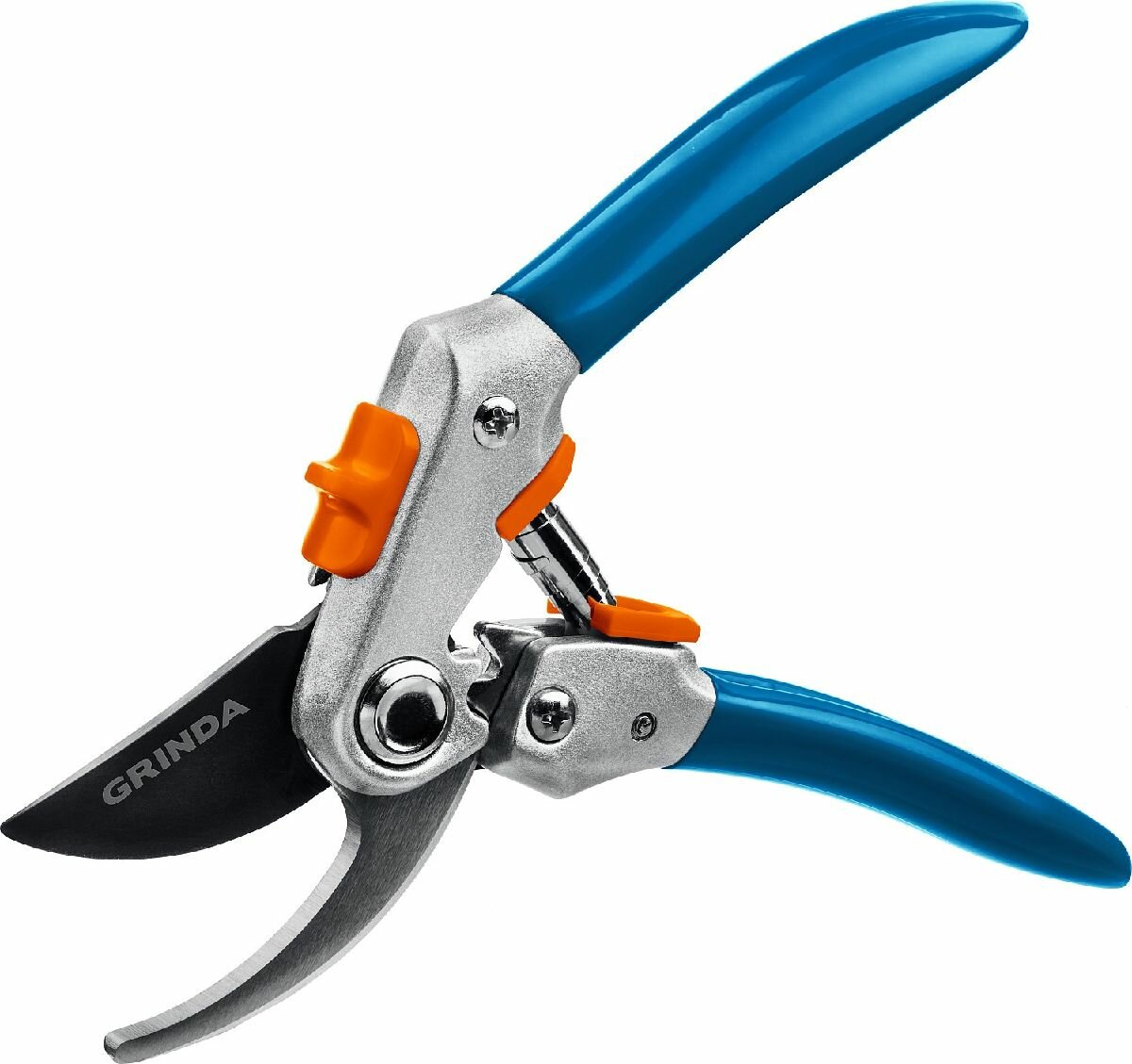Плоскостной секатор GRINDA PROLine с шестерённой передачей 210 мм диаметр реза 20 мм алюминиевые противоскользящие рукоятки