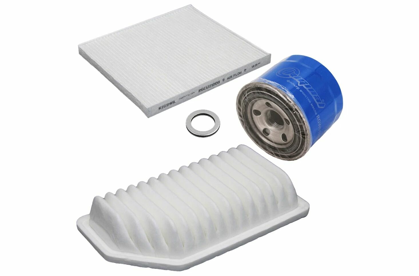 Комплект фильтров для ТО Riginal для а/м Kia Rio 3 / Hyundai Solaris 1.4i/1.6 3 шт, с уплотнителем сливной пробки