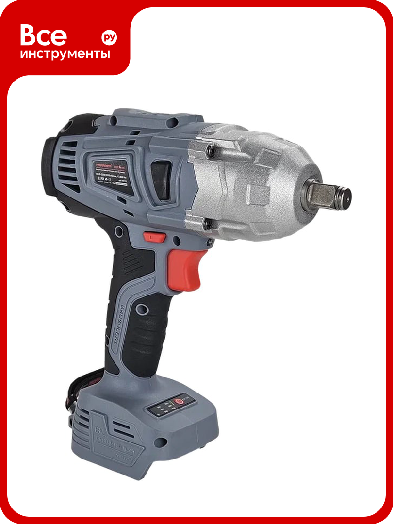 Аккумуляторный гайковерт бесщеточный ударный Profipower DWDTW-18V (без акб, 600Нм, набор головок 17/19/21мм, в коробке) E0164