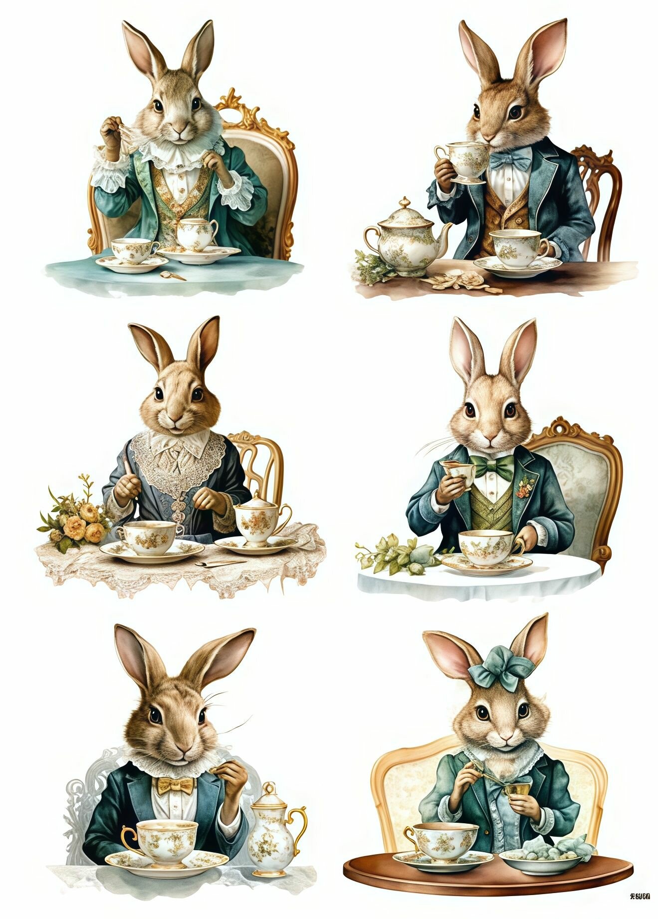 Декупажная карта AT Deco, A4, 210x297мм, синий/серебристый цвет, 50г