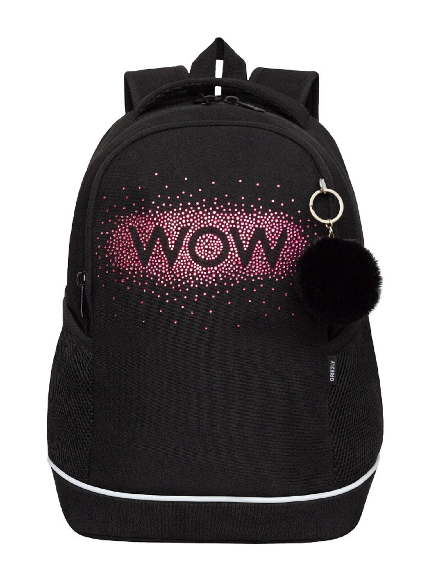 Школьный рюкзак GRIZZLY для девочек, RG-563-8, wow, 28х38х18