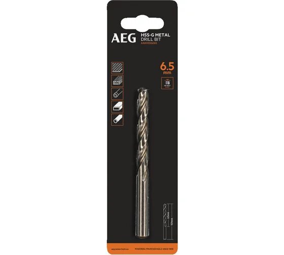 Сверло по металлу HSS-G (6.5х63х101 мм) AEG AAKHSSG065 4932479313