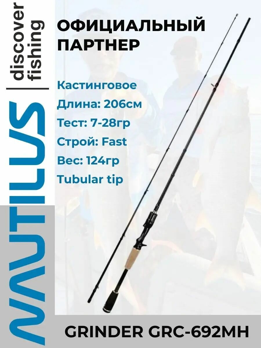 Спиннинг для рыбалки Nautilus Grinder 206см 7-28гр