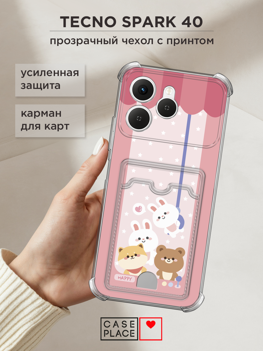 Чехол на Tecno Spark 40 (Текно Спарк 40) с картой и принтом Crane game