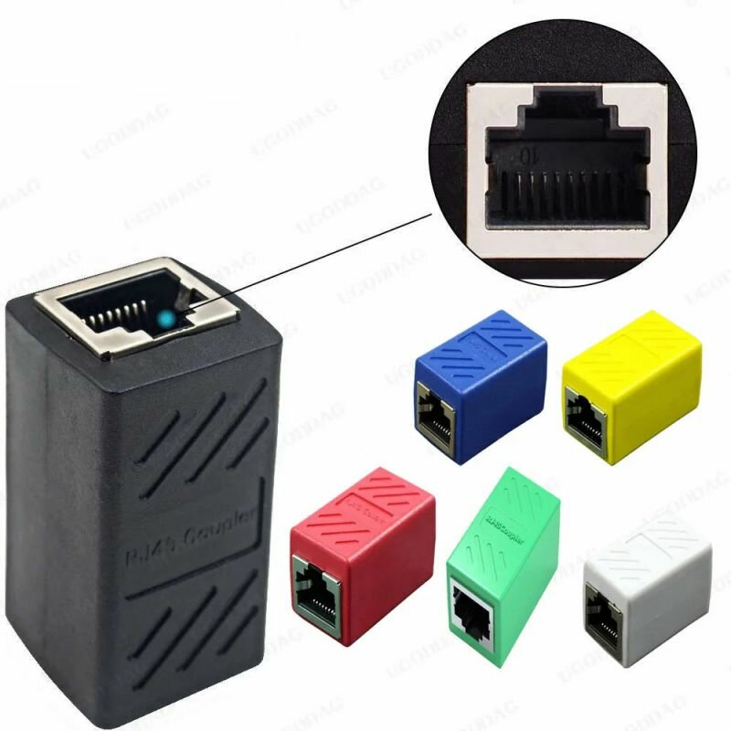 Соединитель RJ45, разъемы RJ45, сетевой соединитель для Ethernet Cat CAT 6, удлинитель кабеля Ethernet, прямой модульный линейный соединитель