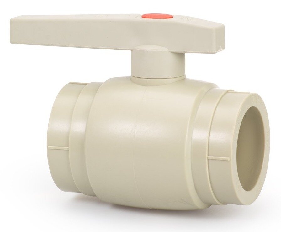 Кран шаровый для воды Lammin / Ламмин прямой, полипропилен, серый, диаметр трубы 63мм / запорная арматура