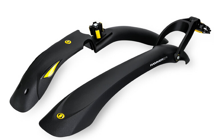 Крылья велосипедные Simpla Hammer PRO, для 24"-28" с амортизаторами быстросъемные с креплением ADHD на эксцентрике