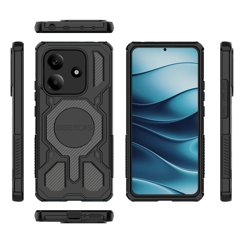 Подходит для Redmi Note 14 5G / Редми Нот 14 5G Чехол для смартфона, подставка, soft touch,360° Полная защита, кобура, поликарбонат (PC), защита камеры, ударопрочный, усиленные углы, Xiaomi, black