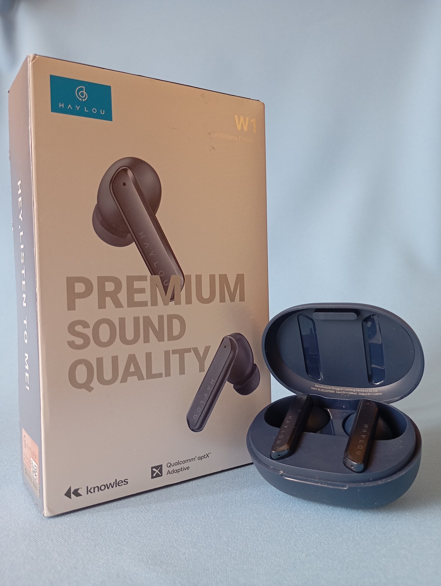 Беспроводные наушники Haylou W1 TRUE WIRELESS EARBUDS синие.