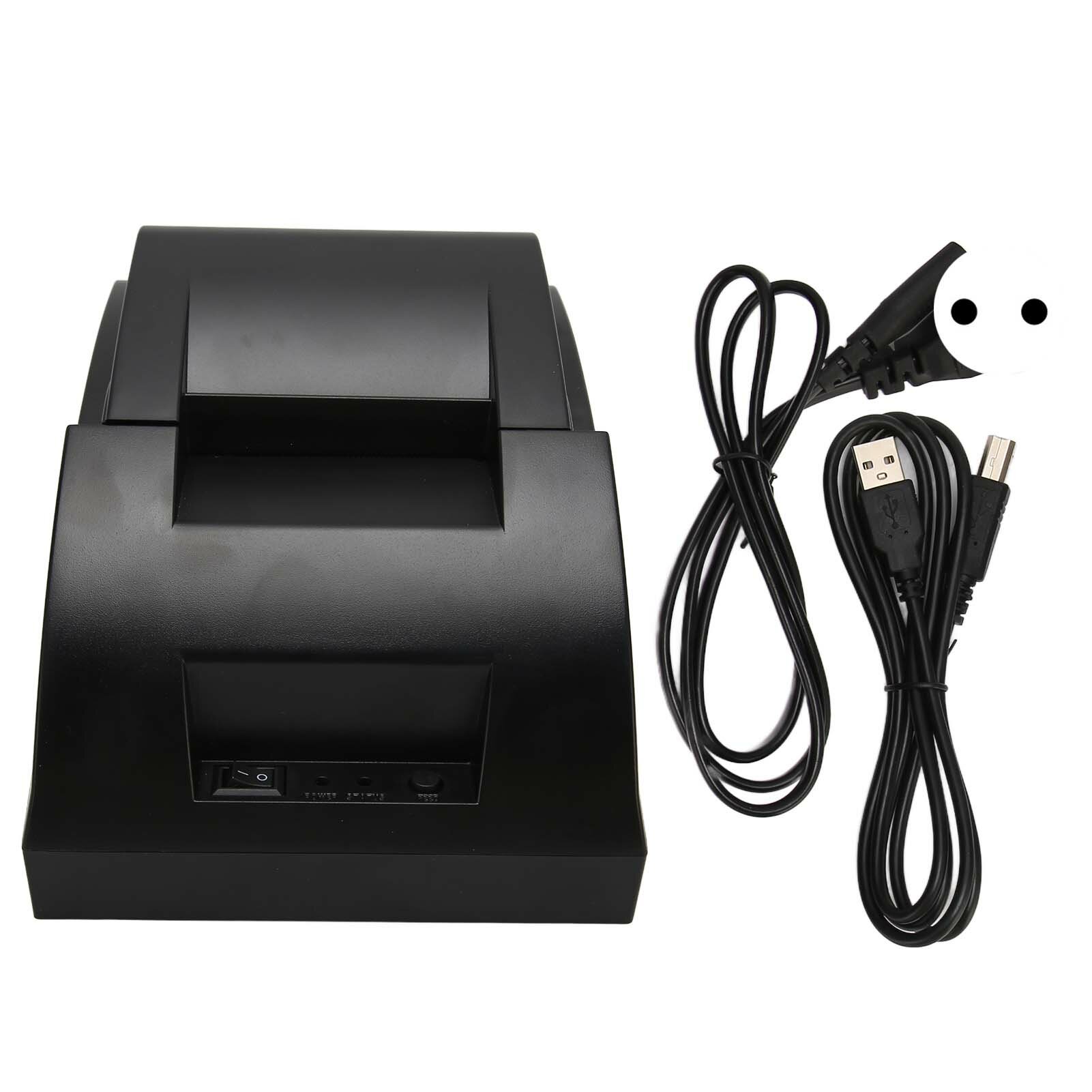 58 -миллиметровый Pos Printer USB -порт Высокоскоростная печать тепловая квитанция принтер для бизнес -розничной системы POS System 100–240V EU Plugure