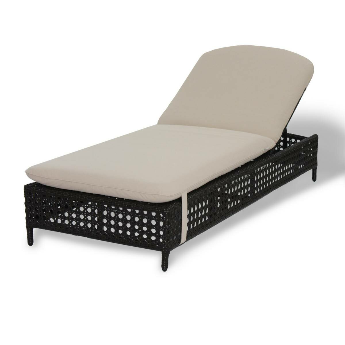 Шезлонг Анкор от Malacca из искусственного ротанга с матрасом: цвет венге