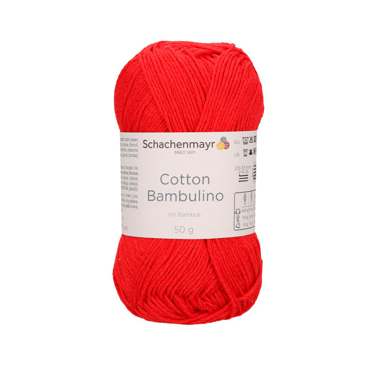 Cotton Bambulino /Коттон Бамбулино/ пряжа Schachenmayr, MEZ, 9807403 (00030, mohnrot (мак красный), красный)