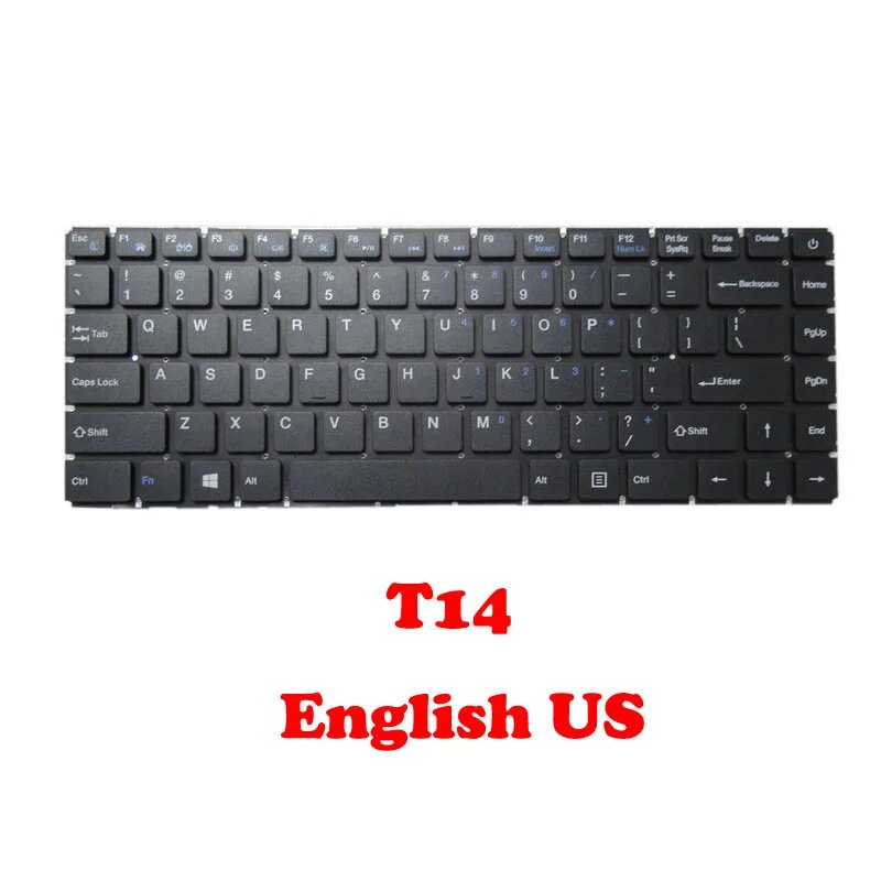 Клавиатура для ноутбука US T14 для Toposh T14 PRIDE-K2809 SCDY-300-2-07 YXT-NB93-154 MB 30011008 F0060-008 Английский, США, черный, новый