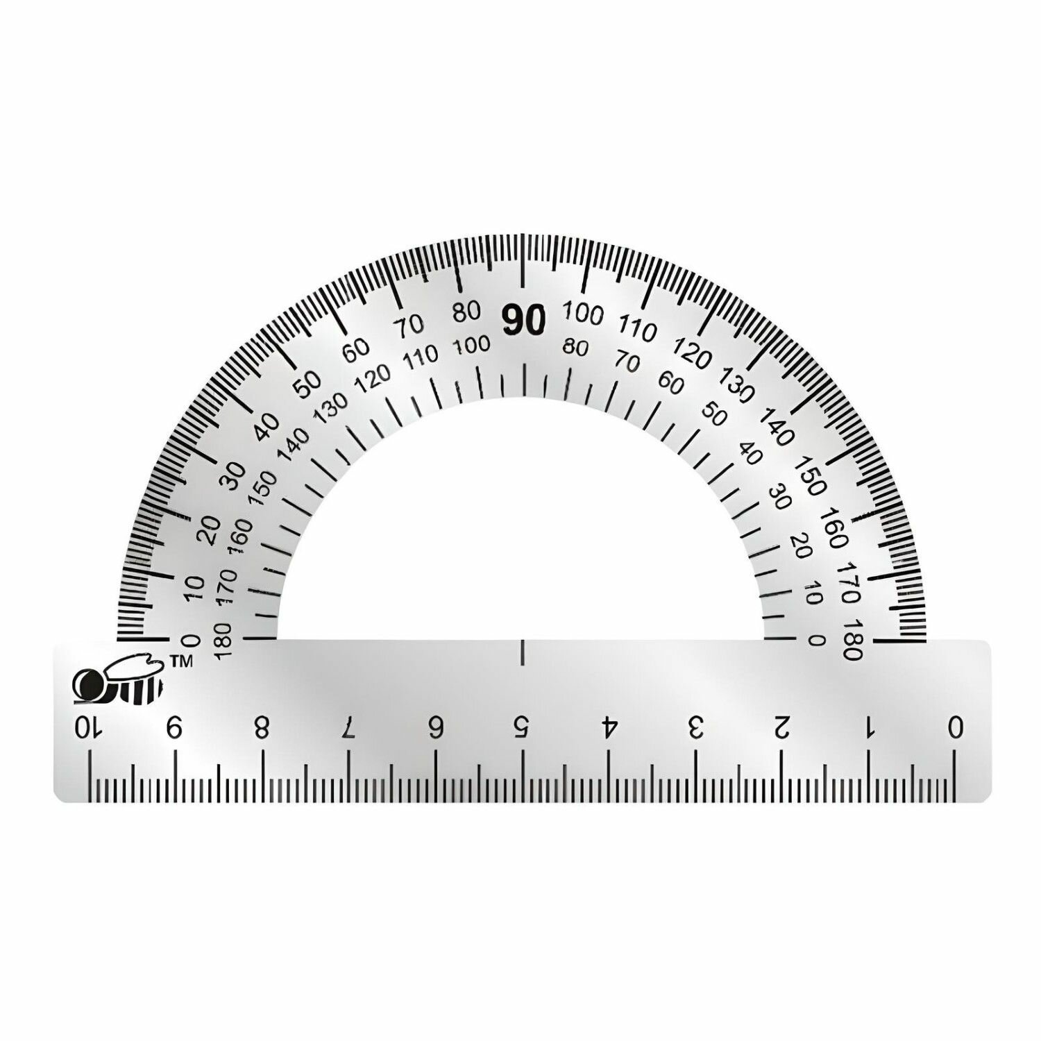 Транспортир 180гр. 10см металлический