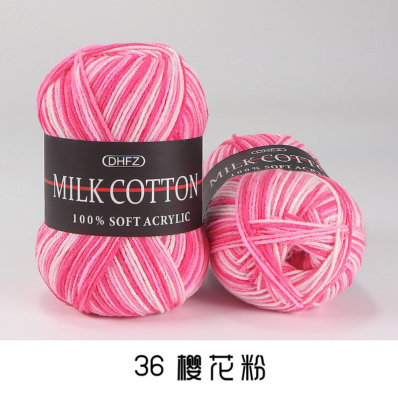 Цвет 3-Strand Milk Coltn Color Gradiing Gradient Baby Baby Kids Doll Yarn Lawceven Diy Material Bag Сумка,38,100,5, для ручного вязания, вязание руками,9 мм,8 мм, зима, меланжевая,9, SKU00311
