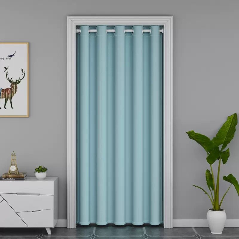 Дверь гармошка, Выдвижной стержень из нержавеющей стали, 120x200 см, зеленый