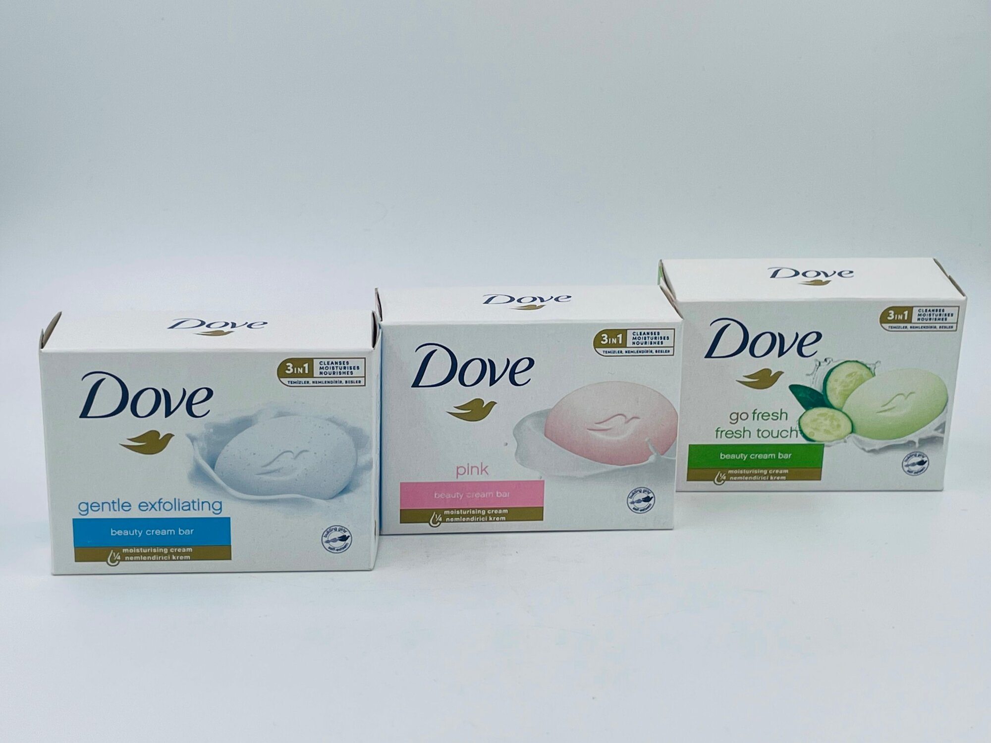 Набор крем-мыла Beauty Cream Bar 3в1, 3 вида (зеленое, голубое, розовое), 270 г (Германия)