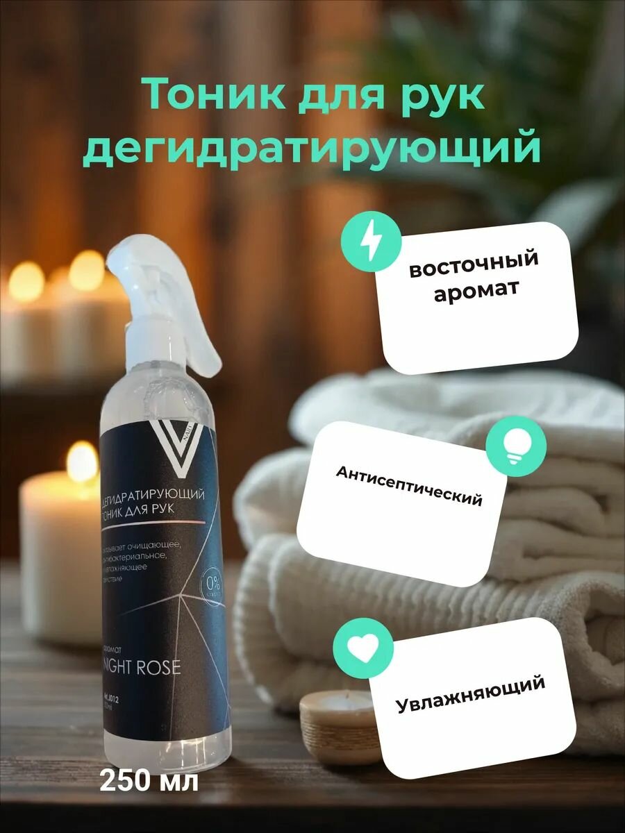 Vogue Nails, Дегидратирующий тоник для рук Night Rose, 250 мл