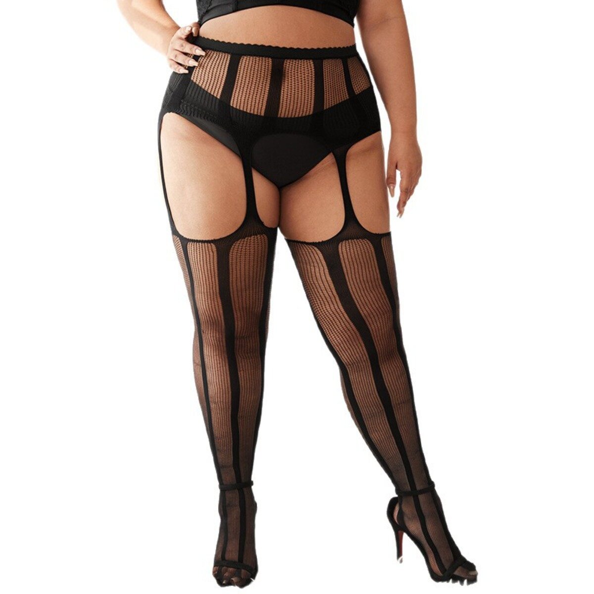 Европейское И Американское Большое Сексуальное Нижнее Белье С Высоким Эластичным Тонким Кротч Открытым Колготками