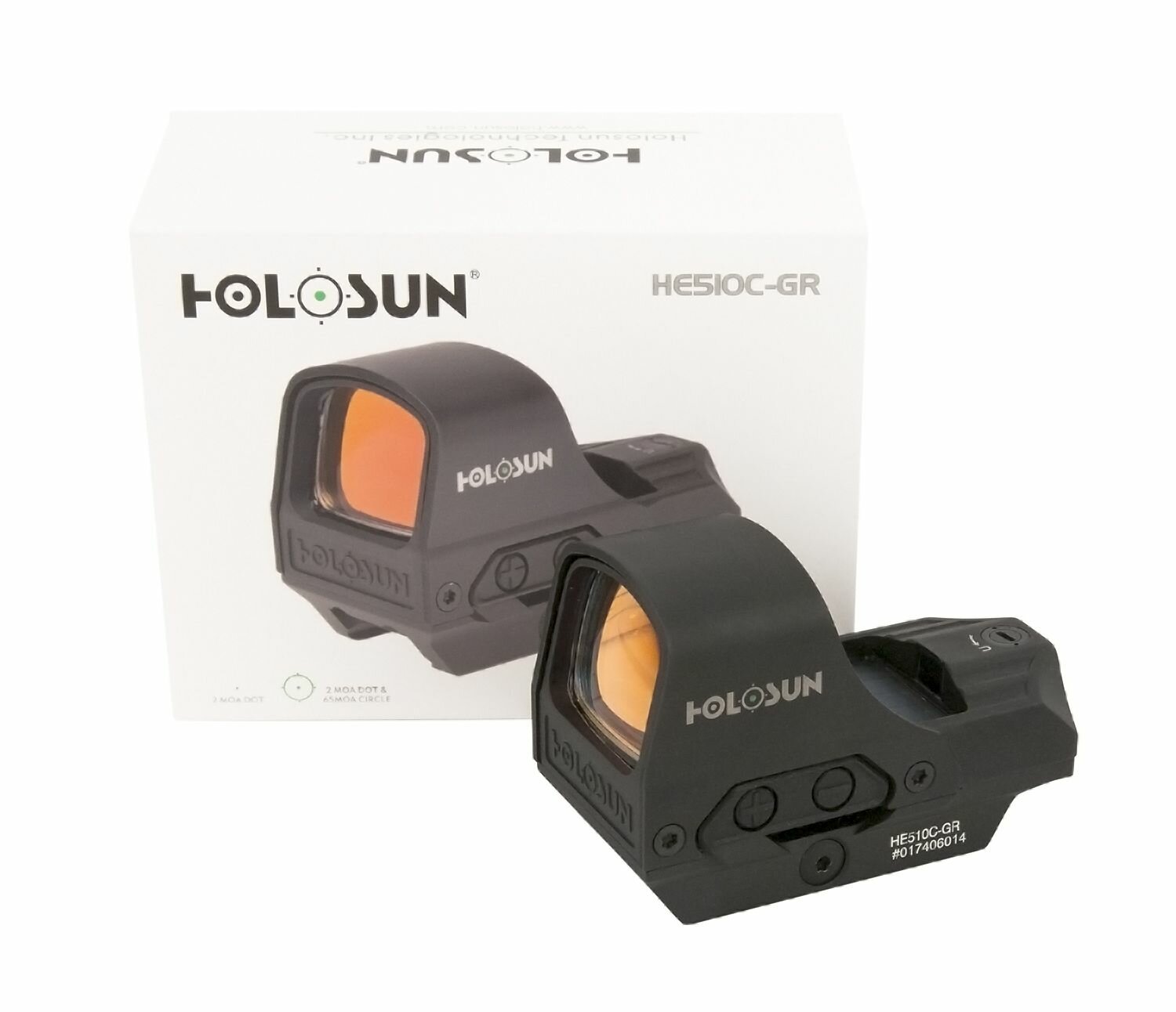 Открытый коллиматор Holosun на Weaver/Picatinny, солнечная батарейка, подсветка Green
