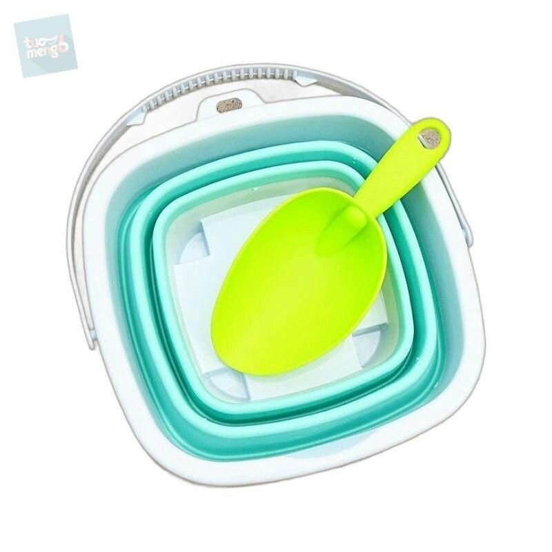 Набор для игры в песке / игрушки для песочницы / складное ведерко для песочницы с лопаткой(зеленый)