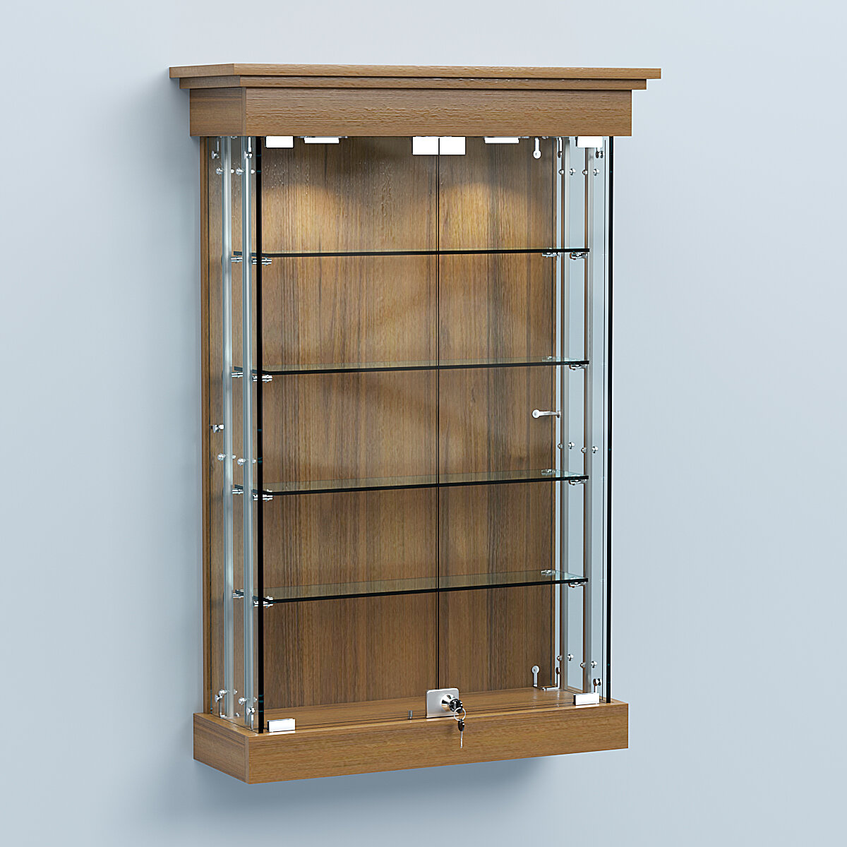 Витрина для музеев "Коллекция" настенная №1-4А-РЕГ, Орех. Производитель товара - компания ТОБ.