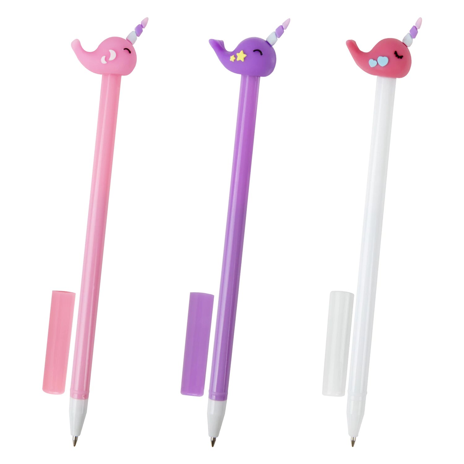 Упаковка 12 шт. Ручка с топпером шариковая юнландия "Кит-Единорог", корпус ассорти, синяя, пишущий узел 0,7 мм, 143783