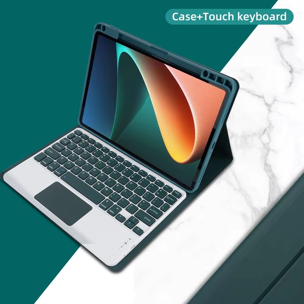 Чехол-клавиатура PULUZ для Xiaomi Pad 7/7 Pro, Mi Pad 8/8 Pro MiPad 6(Pro) 11 inch, Dark Green C