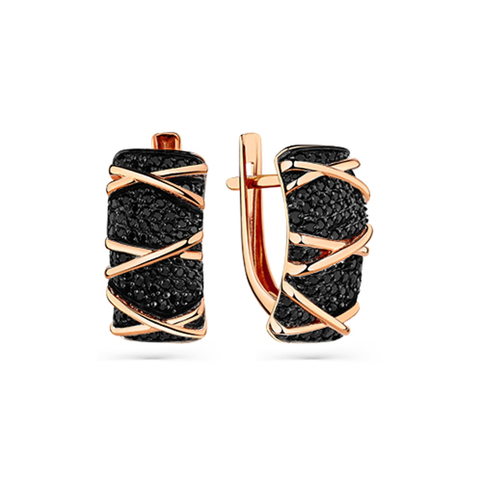 Серьги, красное золото, 585 проба, шпинель