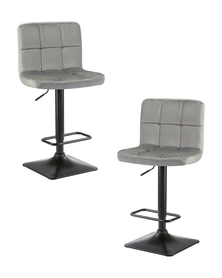 Стул барный DOBRIN Набор 2 шт Стул барный DOBRIN DOMINIC, серый велюр (MJ9-75) арт. LM-5018-N_B-M_V-MJ9-75