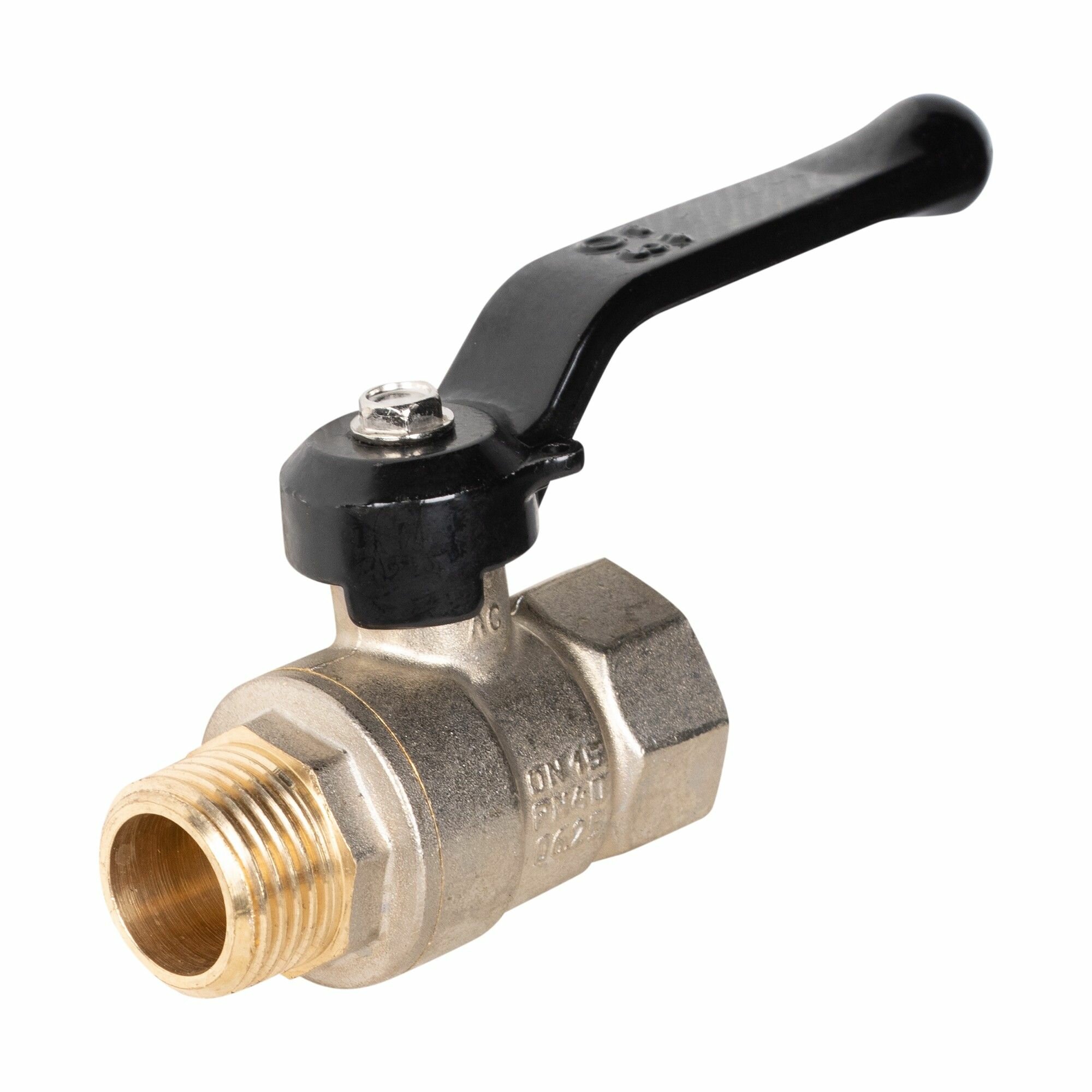 Кран шаровой латунный LD Pride 47.15. B-Н. Р Ду 15 Ру 40 вн-нр, (рычаг)