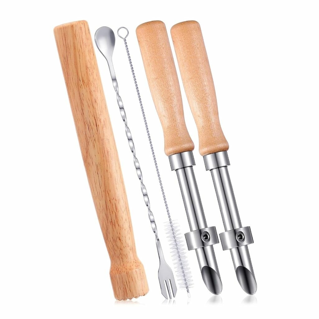 Премиальный набор для приготовления лимонной воды с металлической крышкой и деревянной мешалкой для льда