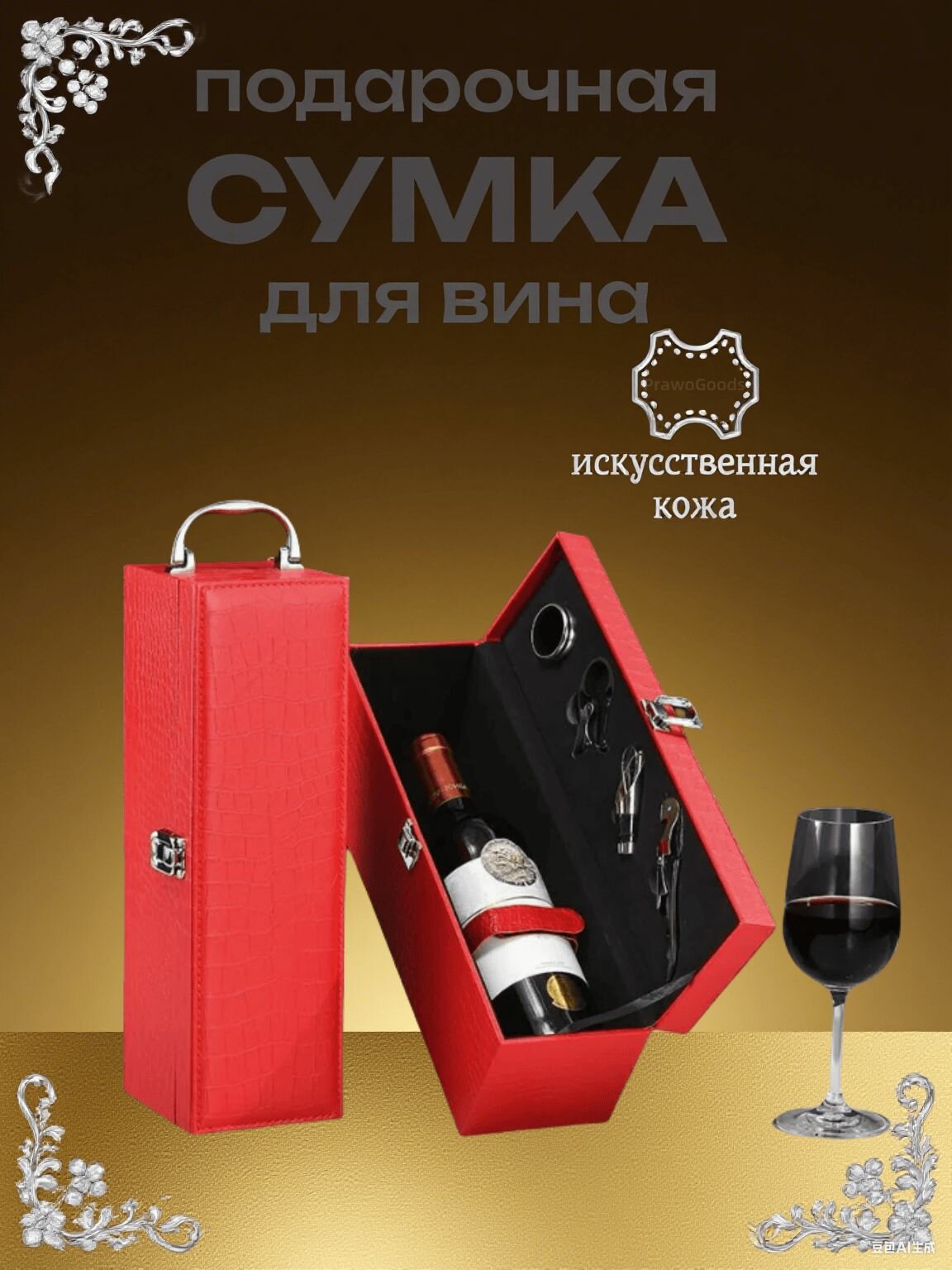 Подарочная коробка для вина и набор сомелье