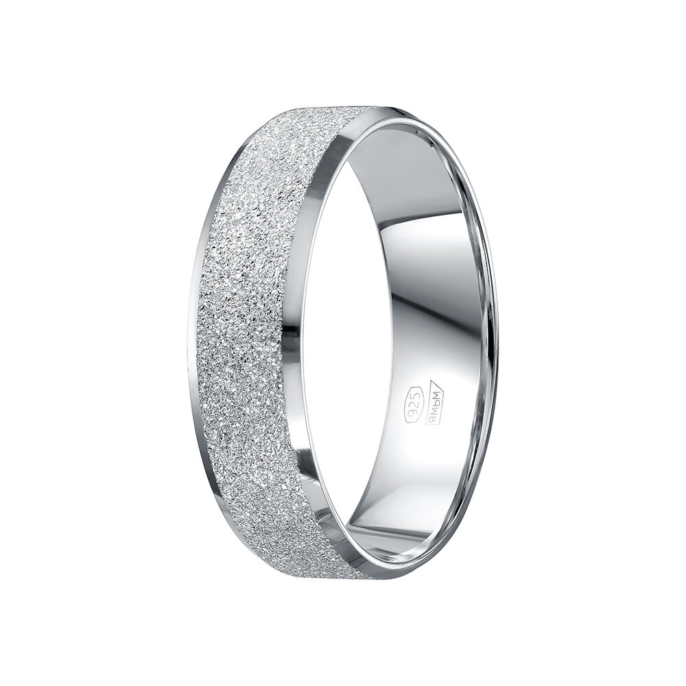 Кольцо обручальное, серебро, 925 проба, родирование