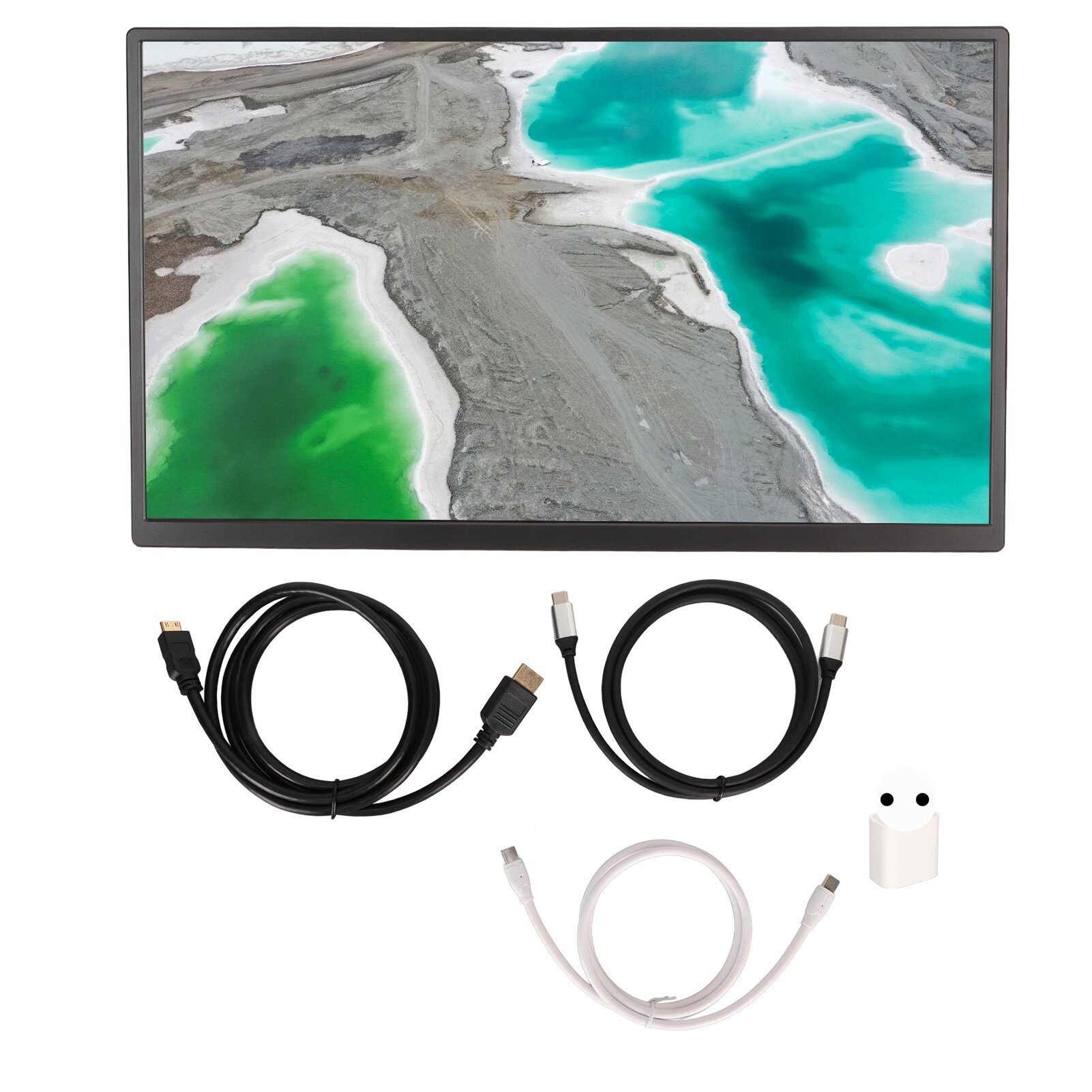 Портативный монитор 18.5 дюймов, 1080P, 120 Гц, порты HDMI и Type-C, 3.5 мм аудио, внешний дисплей для PS5, ПК, вилка EU, 100-240В