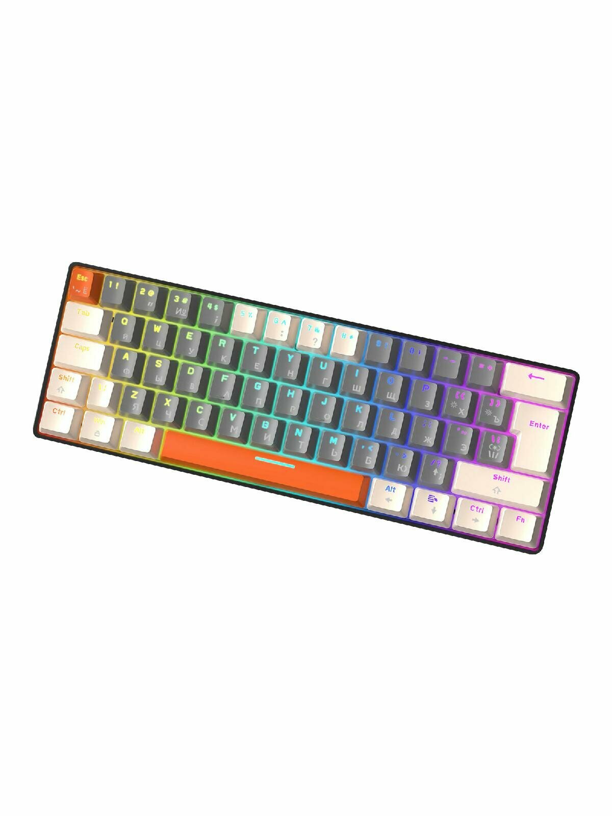 T60 Russian Mechanical Gaming Keyboard Type-C Wired Russian Keyboard Luminous Laptop Desktop Keyboard for Tablet