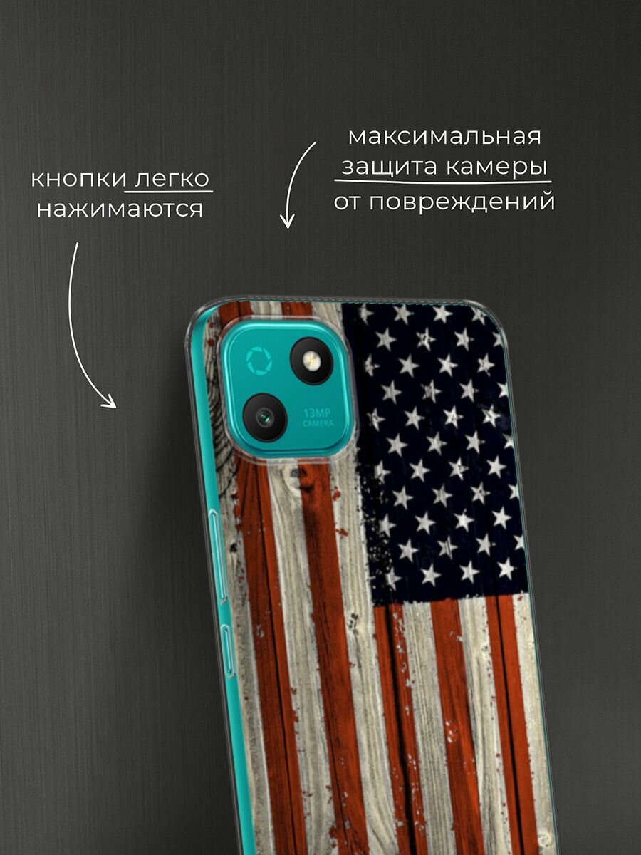 Силиконовый чехол на Wiko T10 / Вико Т10 с принтом "США" — фото 1