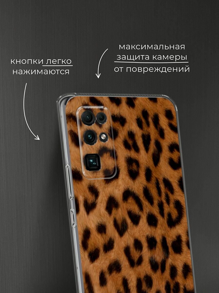 Силиконовый чехол на Honor 30 / Хонор 30 с принтом "Мех леопарда" — фото 1