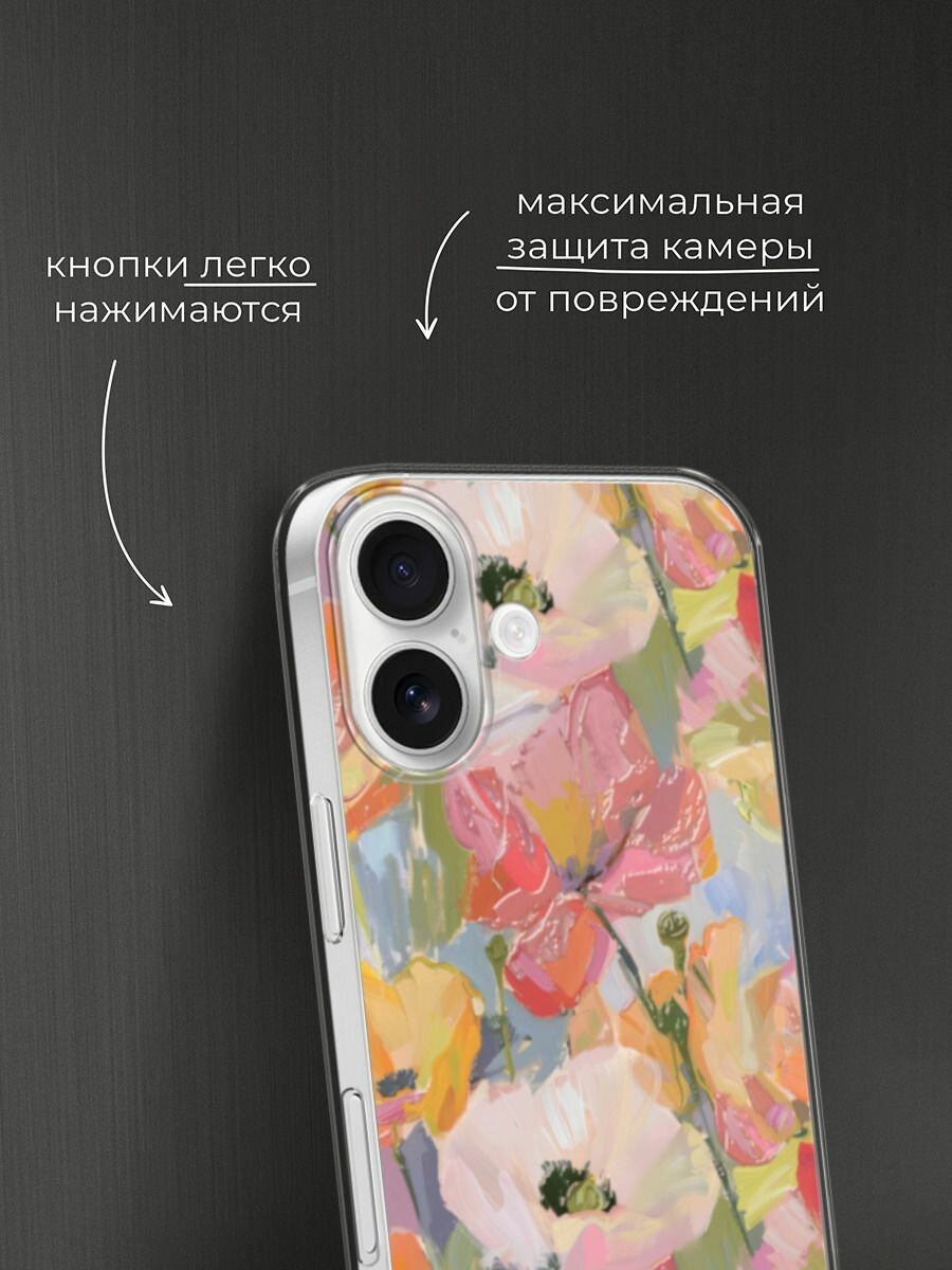 Чехол на Apple iPhone 17 / Айфон 17 с принтом "Акварельные анемоны" — фото 1