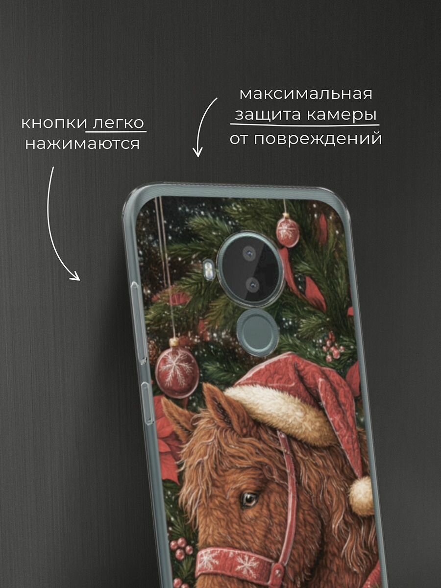 Чехол на Nokia C30 / Нокия C30 с принтом "Бурый сказочный конь 2" — фото 1