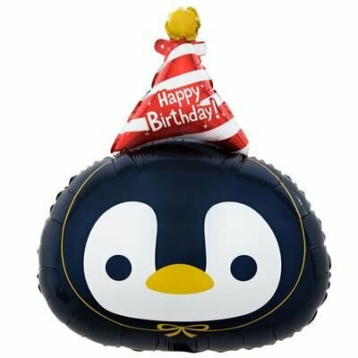 Воздушный шар фольгированный весёлая затея Пингвин в колпаке, 64,5 см