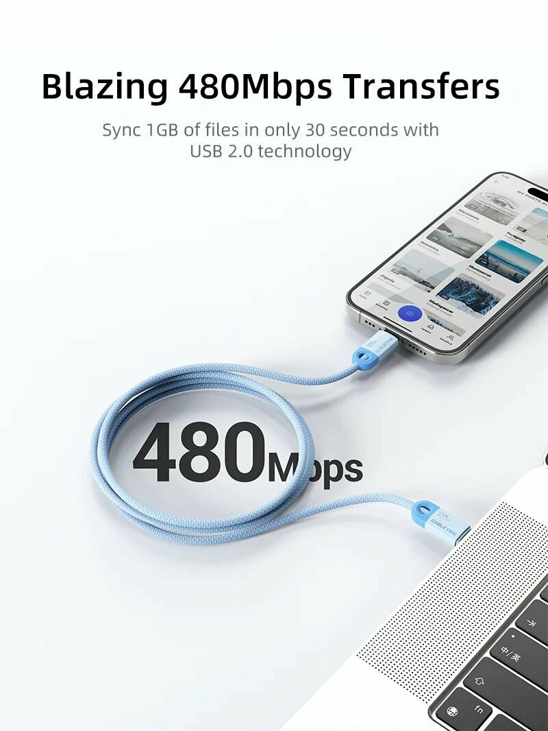 Кабель CABLETIME CUP1H / USB‑C to USB‑C/, Power Delivery, чёрный — фото 1